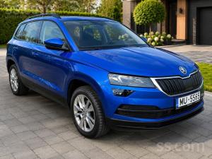 Blue Skoda Karoq 2021 in Riga, with an engine capacity of 1.50 L and mileage of 98 thousand km for 18750 €, photo  on AUTOMOTO.COM.LV