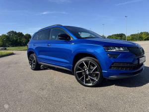 Blue Skoda Karoq 2021 in Kaunas, with an engine capacity of 1.50 L and mileage of 88 thousand km for 23500 €, photo  on AUTOMOTO.COM.LV