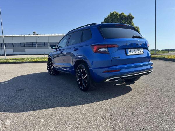 Blue Skoda Karoq 2021 in Kaunas, with an engine capacity of 1.50 L and mileage of 88 thousand km for 23500 €, photo 4 on AUTOMOTO.COM.LV