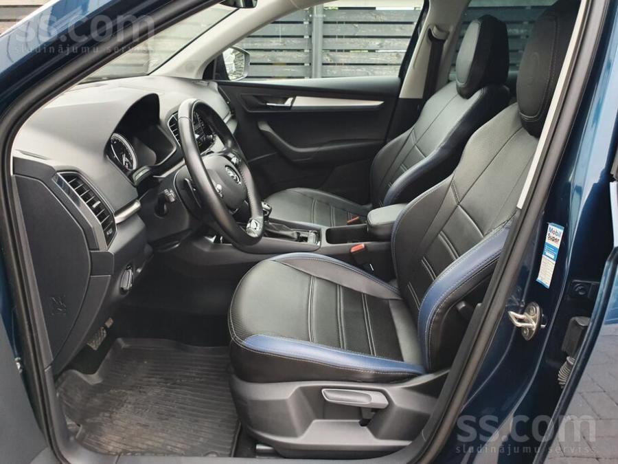 Blue Skoda Karoq 2022 in Riga, with an engine capacity of 2.00 L and mileage of 66 thousand km for 23900 €, photo 9 on AUTOMOTO.COM.LV