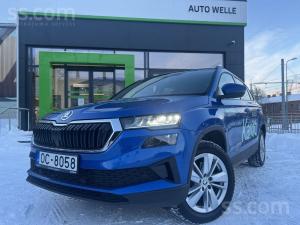 Blue Skoda Karoq 2025 in Daugavpils, with an engine capacity of 1.50 L and mileage of 4 thousand km for 28900 €, photo  on AUTOMOTO.COM.LV