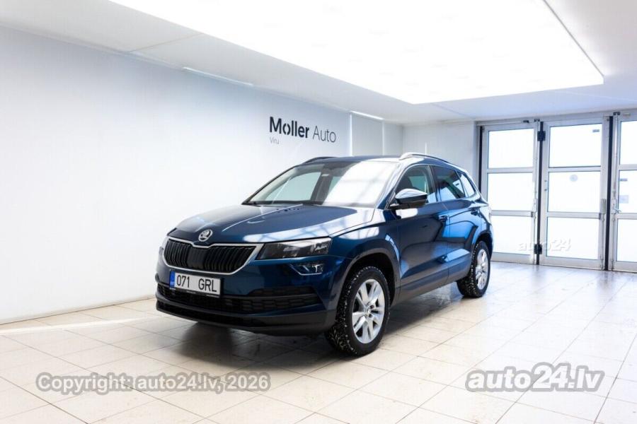 Blue Skoda Karoq 2021 in Johvi, with an engine capacity of 1.50 L and mileage of 37 thousand km for 21350 €, photo 1 on AUTOMOTO.COM.LV