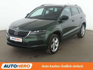 Green Skoda Karoq 2021 in Kaunas, with an engine capacity of 1.50 L and mileage of 49 thousand km for 27087 €, photo  on AUTOMOTO.COM.LV
