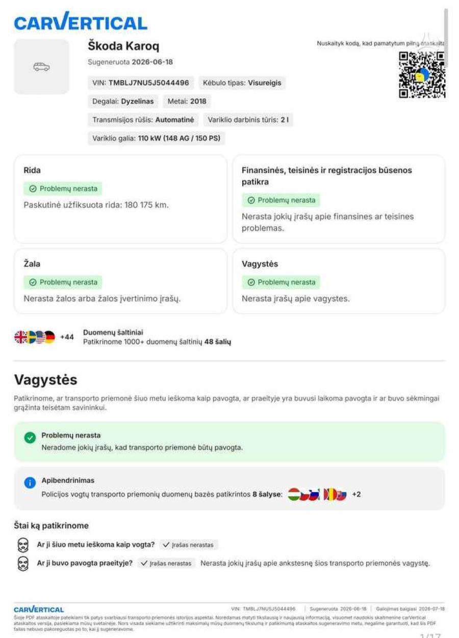 Серый Шкода Karoq 2018 в Ионава, объемом двигателя 2.00 л и пробегом 196 тыс. км за 16200 €, фото 45 на AUTOMOTO.COM.LV