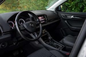 Grey Skoda Karoq 2018 in Elektrenai, with an engine capacity of 1.97 L and mileage of 236 thousand km for 14350 €, photo 11 on AUTOMOTO.COM.LV