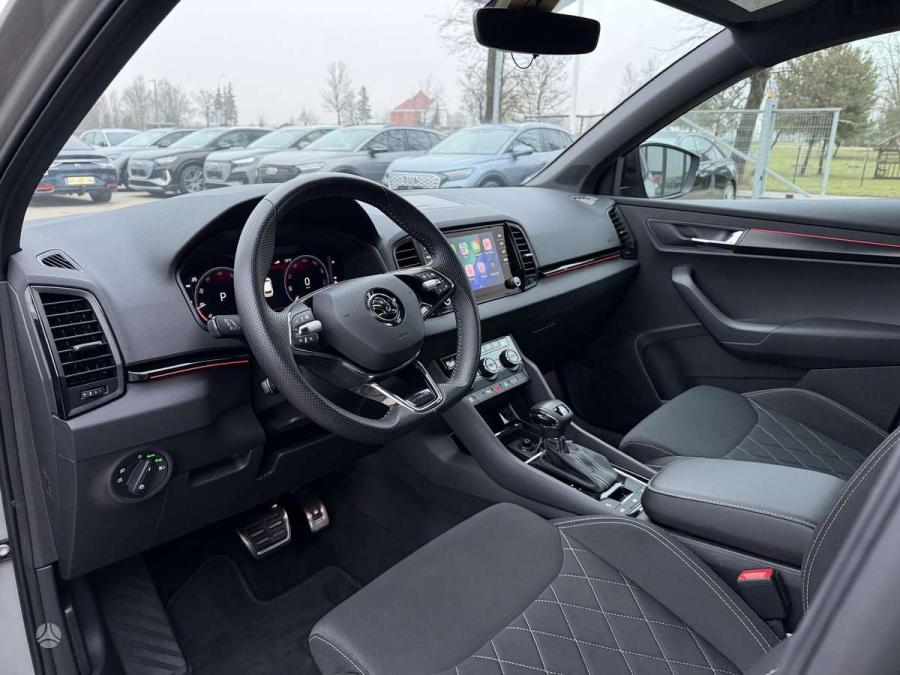 Grey Skoda Karoq 2022 in Siauliai, with an engine capacity of 1.50 L and mileage of 166 thousand km for 21768 €, photo 13 on AUTOMOTO.COM.LV