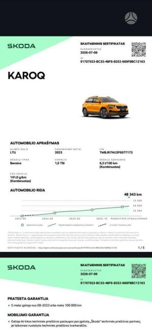 Оранжевый Шкода Karoq 2023 в Вильнюс, объемом двигателя 1.50 л и пробегом 48 тыс. км за 24500 €, фото 28 на AUTOMOTO.COM.LV