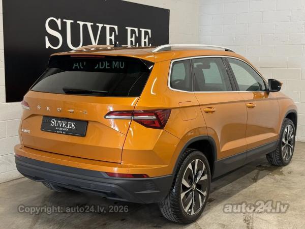 Orange Skoda Karoq 2023 in Tallinn, with an engine capacity of 1.50 L and mileage of 57 thousand km for 25995 €, photo 8 on AUTOMOTO.COM.LV