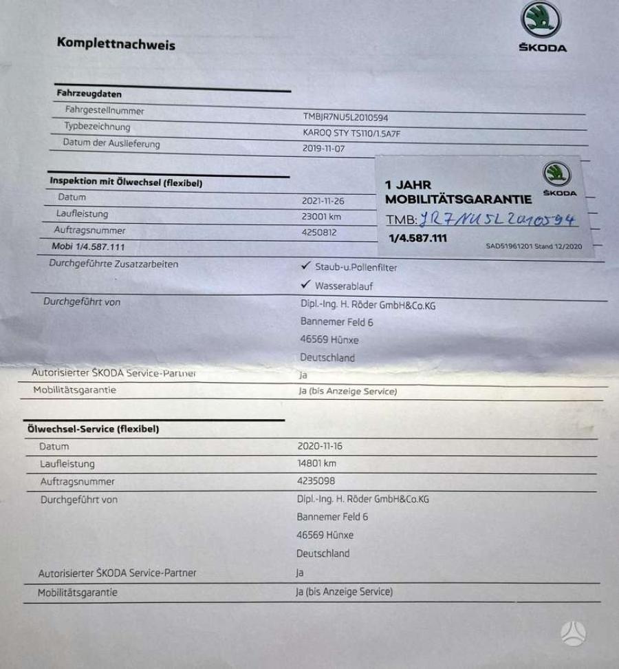 Красный Шкода Karoq 2019 в Шяуляй, объемом двигателя 1.50 л и пробегом 84 тыс. км за 18400 €, фото 38 на AUTOMOTO.COM.LV