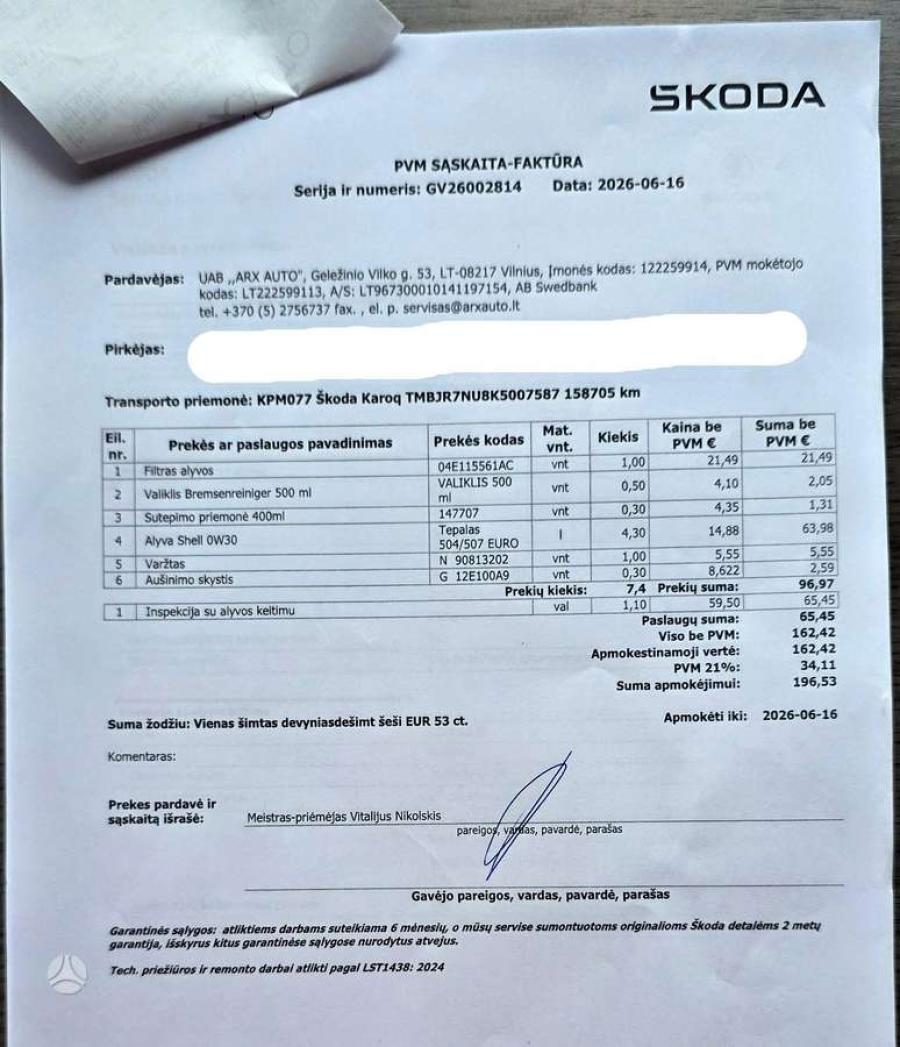 Белый Шкода Karoq 2018 в Вильнюс, объемом двигателя 1.50 л и пробегом 158 тыс. км за 17500 €, фото 39 на AUTOMOTO.COM.LV