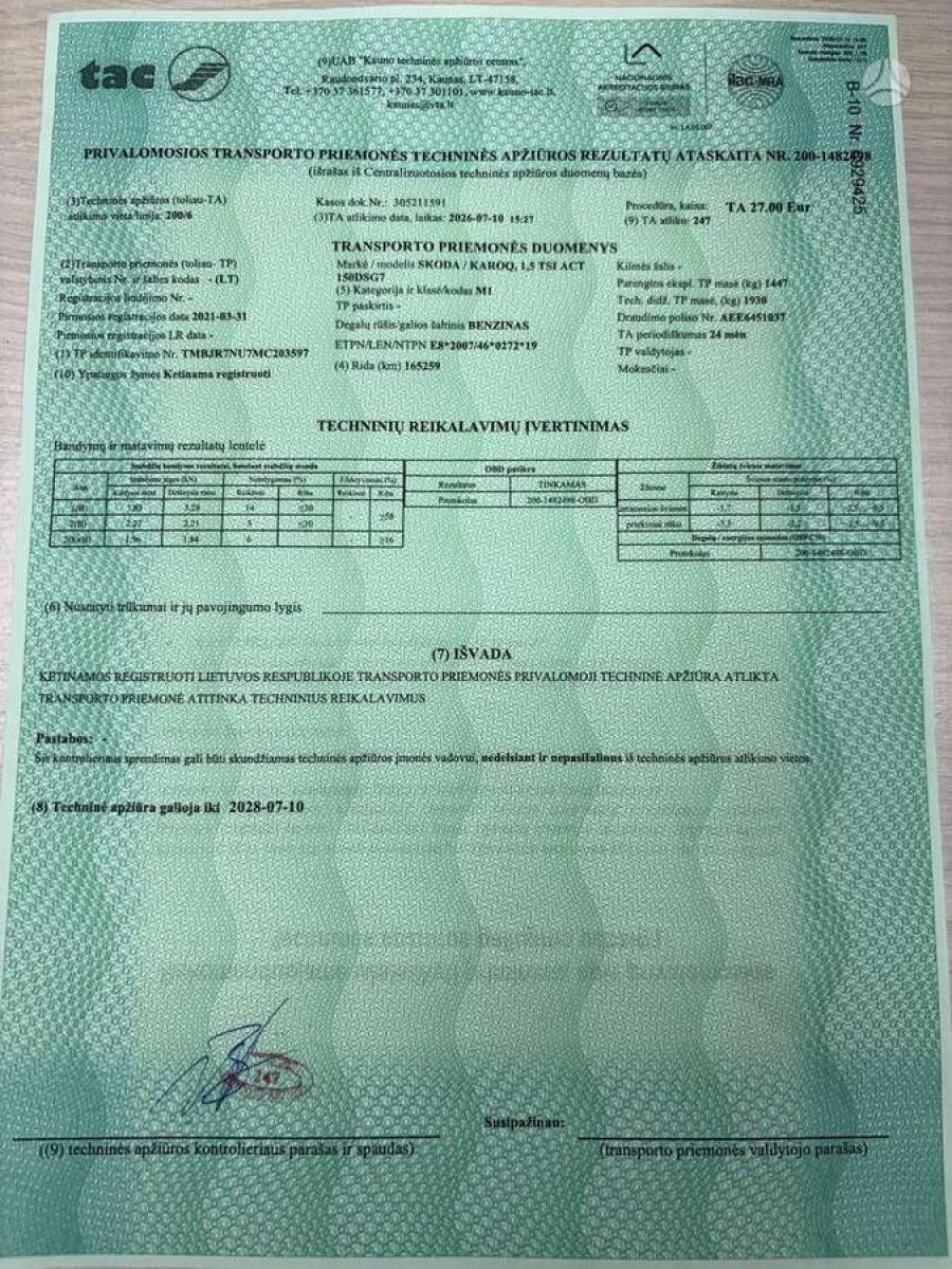 Белый Шкода Karoq 2021 в Каунас, объемом двигателя 1.50 л и пробегом 165 тыс. км за 16900 €, фото 33 на AUTOMOTO.COM.LV