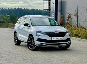 Balts Skoda Karoq 2021 Viļņa, ar dzinēja tilpumu 1.50 L un nobraukumu 235 tūkst. km par 16990 €, foto  vietnē AUTOMOTO.COM.LV
