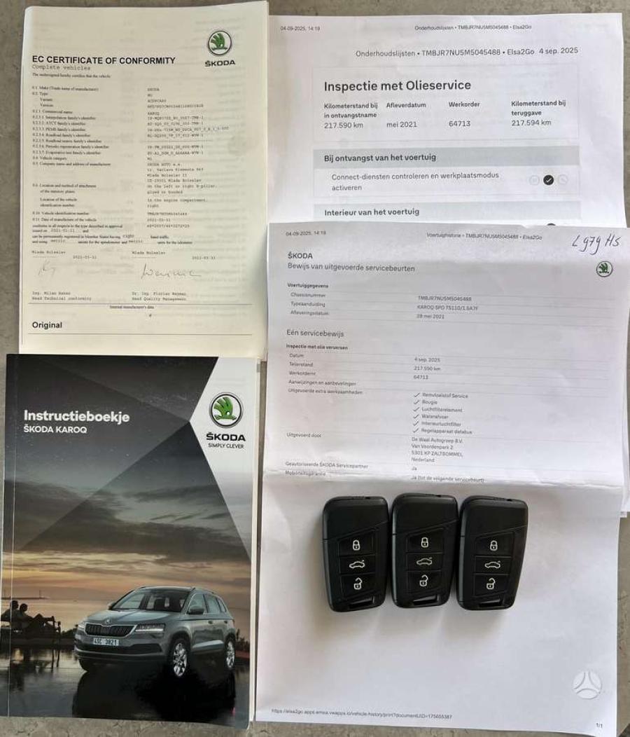 White Skoda Karoq 2021 in Vilnius, with an engine capacity of 1.50 L and mileage of 235 thousand km for 16990 €, photo 43 on AUTOMOTO.COM.LV