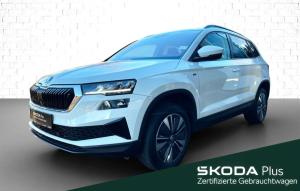 White Skoda Karoq 2023 in Kaunas, with an engine capacity of 1.50 L and mileage of 70 thousand km for 29008 €, photo  on AUTOMOTO.COM.LV