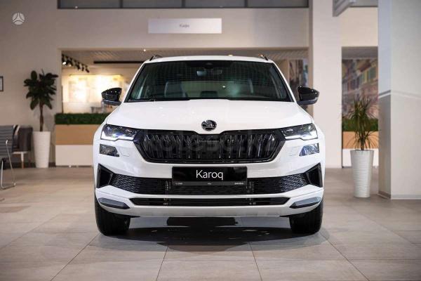White Skoda Karoq 2026 in Panevezys, with an engine capacity of 1.50 L and mileage of 1 thousand km for 33900 €, photo 1 on AUTOMOTO.COM.LV
