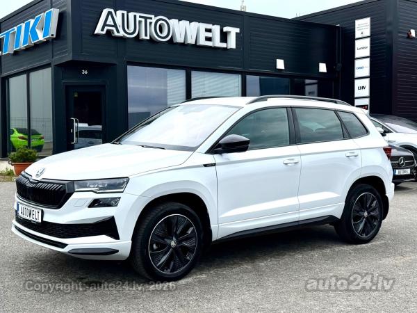 White Skoda Karoq 2024 in Tallinn, with an engine capacity of 1.50 L and mileage of 5 thousand km for 31900 €, photo 1 on AUTOMOTO.COM.LV