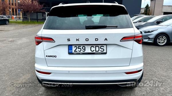 White Skoda Karoq 2024 in Tallinn, with an engine capacity of 1.50 L and mileage of 5 thousand km for 31900 €, photo 8 on AUTOMOTO.COM.LV