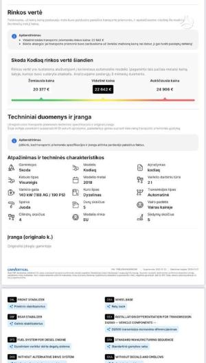 Black Skoda Kodiaq 2017 in Prienai, with an engine capacity of 1.97 L and mileage of 273 thousand km for 15850 €, photo 39 on AUTOMOTO.COM.LV