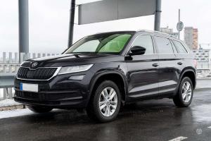 Black Skoda Kodiaq 2018 in Vilnius, with an engine capacity of 1.97 L and mileage of 162 thousand km for 18950 €, photo  on AUTOMOTO.COM.LV