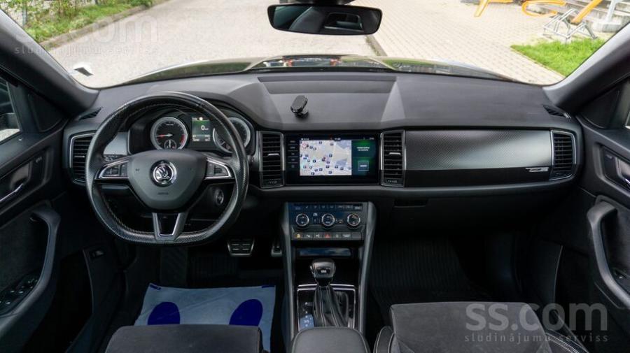 Black Skoda Kodiaq 2018 in Riga, with an engine capacity of 2.00 L and mileage of 193 thousand km for 22190 €, photo 12 on AUTOMOTO.COM.LV