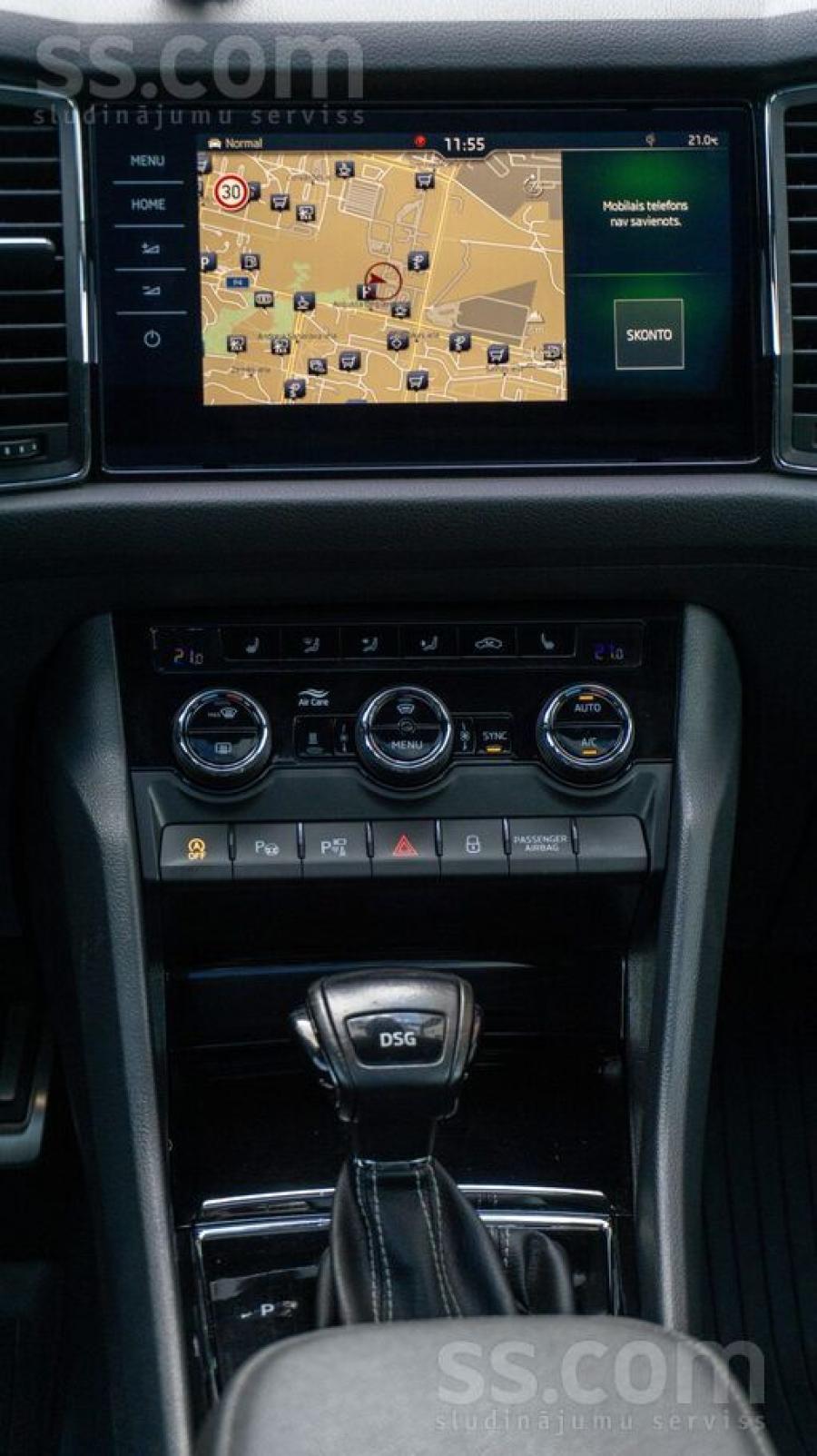 Black Skoda Kodiaq 2018 in Riga, with an engine capacity of 2.00 L and mileage of 193 thousand km for 22190 €, photo 13 on AUTOMOTO.COM.LV