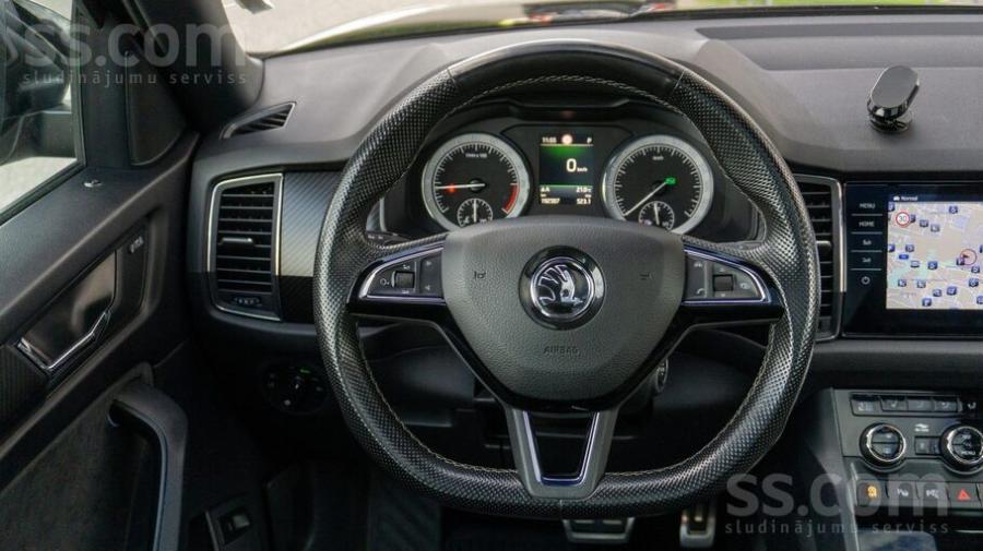 Black Skoda Kodiaq 2018 in Riga, with an engine capacity of 2.00 L and mileage of 193 thousand km for 22190 €, photo 14 on AUTOMOTO.COM.LV