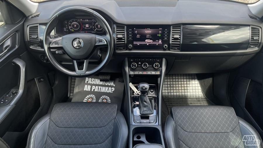 Black Skoda Kodiaq 2019 in Marijampole, with an engine capacity of 2.00 L and mileage of 244 thousand km for 16900 €, photo 15 on AUTOMOTO.COM.LV