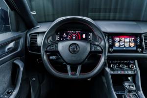 Black Skoda Kodiaq 2019 in Vilnius, with an engine capacity of 1.97 L and mileage of 156 thousand km for 24998 €, photo 19 on AUTOMOTO.COM.LV
