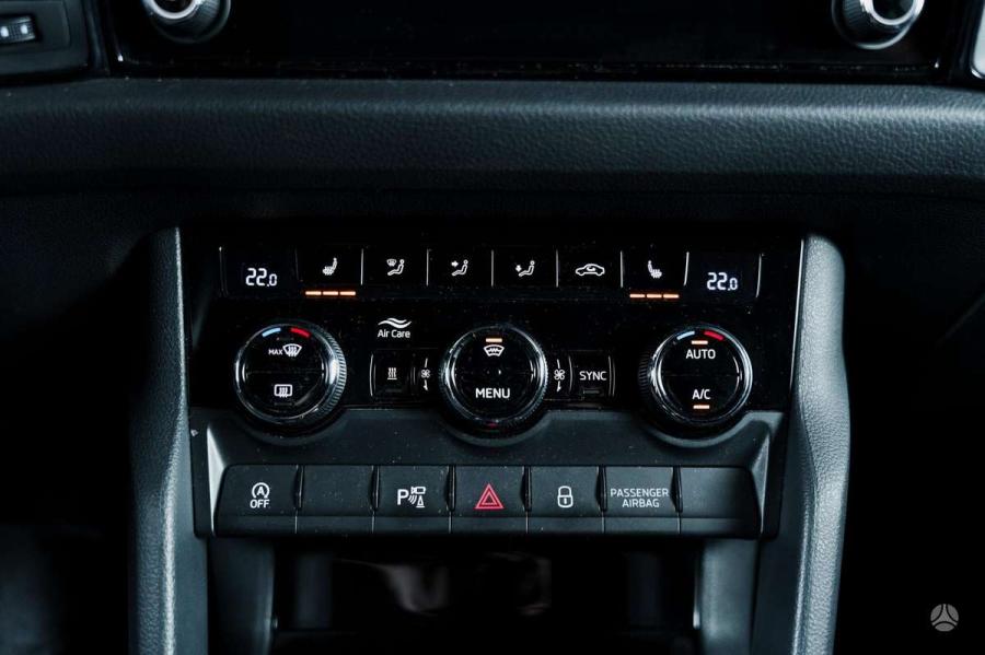 Black Skoda Kodiaq 2019 in Vilnius, with an engine capacity of 1.97 L and mileage of 156 thousand km for 24998 €, photo 24 on AUTOMOTO.COM.LV