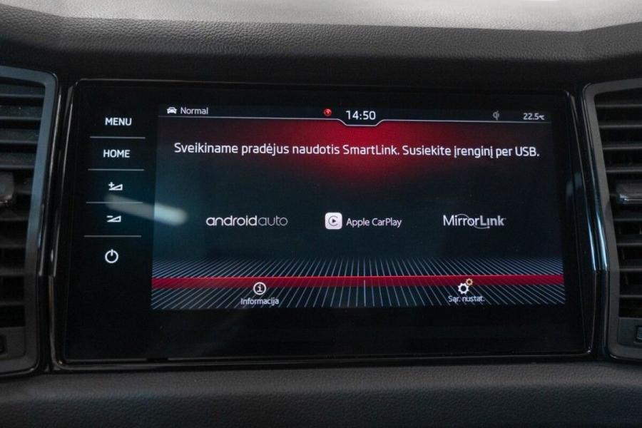 Black Skoda Kodiaq 2019 in Vilnius, with an engine capacity of 2.00 L and mileage of 221 thousand km for 24900 €, photo 15 on AUTOMOTO.COM.LV