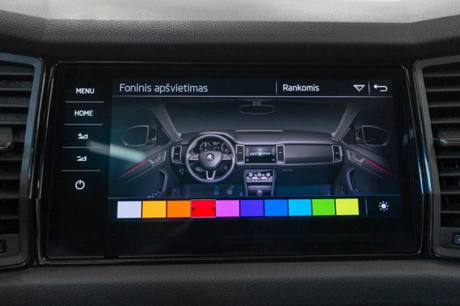 Black Skoda Kodiaq 2019 in Vilnius, with an engine capacity of 2.00 L and mileage of 221 thousand km for 24900 €, photo 16 on AUTOMOTO.COM.LV
