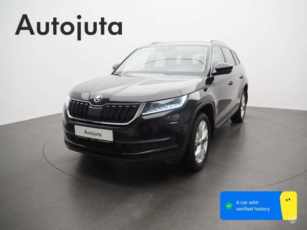 Black Skoda Kodiaq 2020 in Vilnius, with an engine capacity of 1.97 L and mileage of 141 thousand km for 24300 €, photo 1 on AUTOMOTO.COM.LV