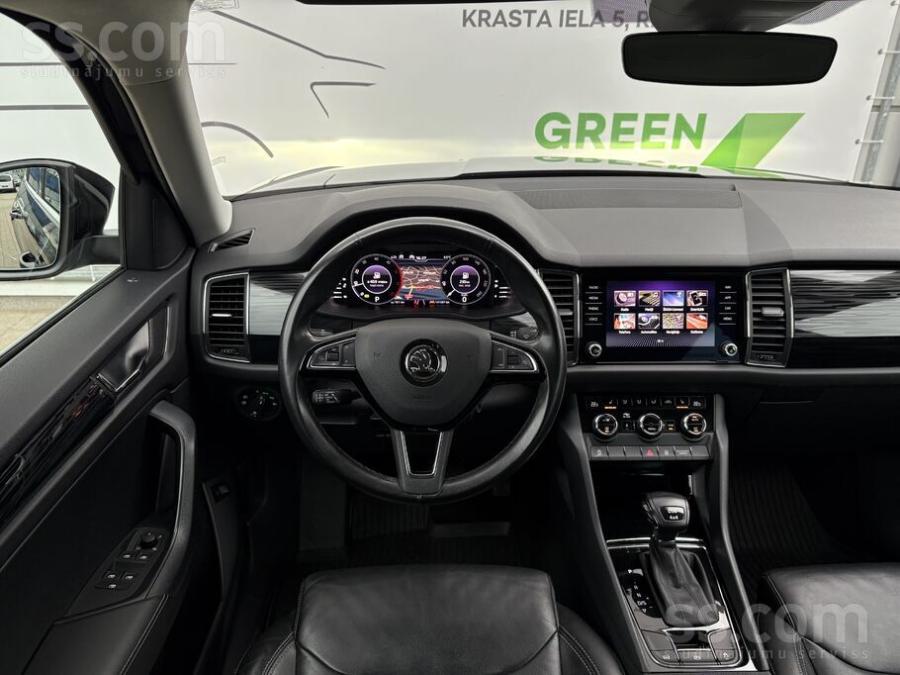 Black Skoda Kodiaq 2020 in Riga, with an engine capacity of 2.00 L and mileage of 141 thousand km for 25500 €, photo 10 on AUTOMOTO.COM.LV