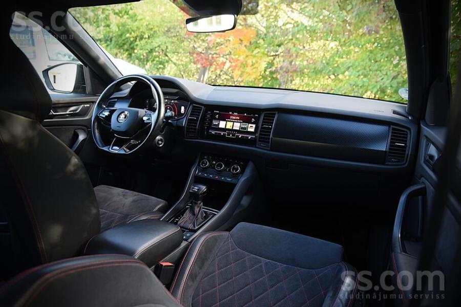 Black Skoda Kodiaq 2021 in Tukums, with an engine capacity of 2.00 L and mileage of 209 thousand km for 25900 €, photo 15 on AUTOMOTO.COM.LV