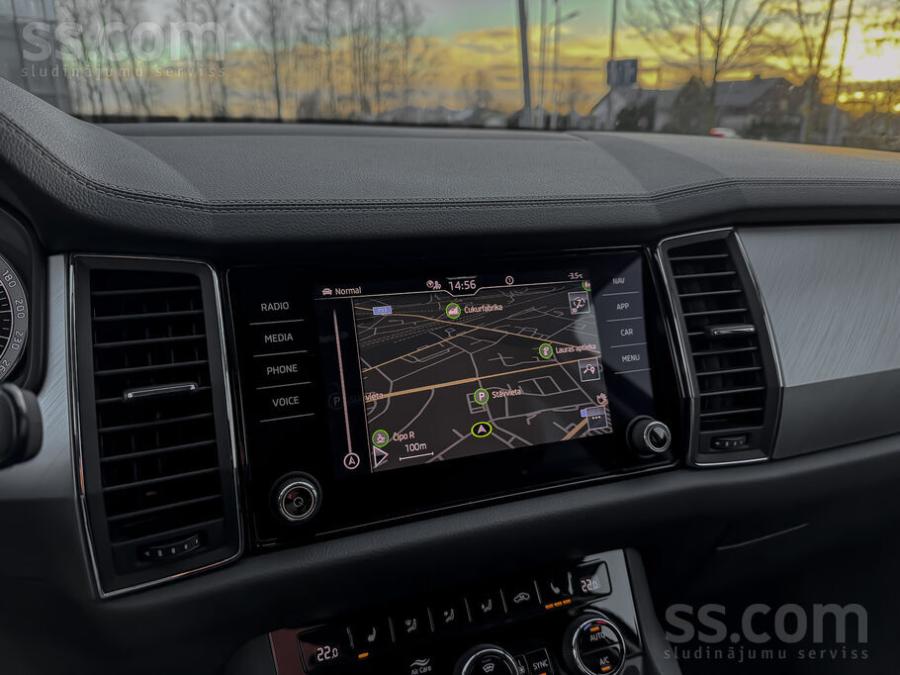 Black Skoda Kodiaq 2022 in Jelgava, with an engine capacity of 2.00 L and mileage of 0 thousand km for 26900 €, photo 19 on AUTOMOTO.COM.LV