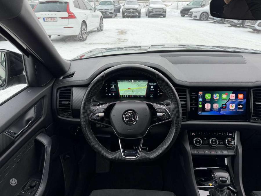 Black Skoda Kodiaq 2022 in Siauliai, with an engine capacity of 1.50 L and mileage of 154 thousand km for 27818 €, photo 17 on AUTOMOTO.COM.LV