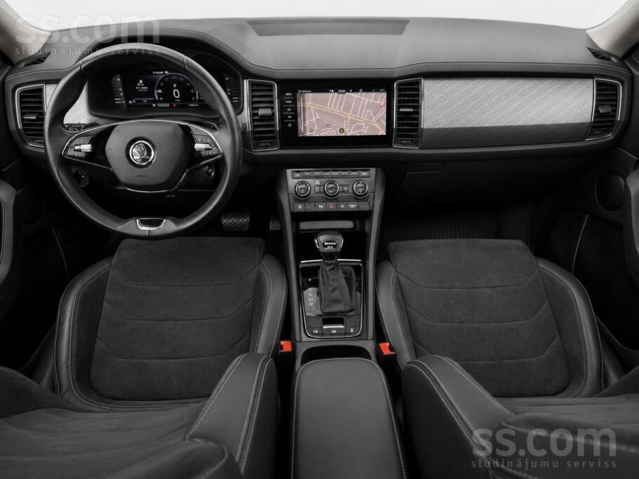 Black Skoda Kodiaq 2022 in Riga, with an engine capacity of 2.00 L and mileage of 218 thousand km for 25980 €, photo 11 on AUTOMOTO.COM.LV