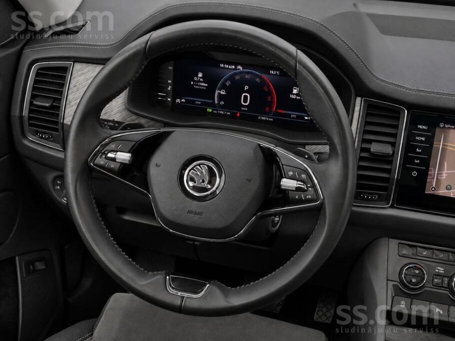 Black Skoda Kodiaq 2022 in Riga, with an engine capacity of 2.00 L and mileage of 218 thousand km for 25980 €, photo 13 on AUTOMOTO.COM.LV