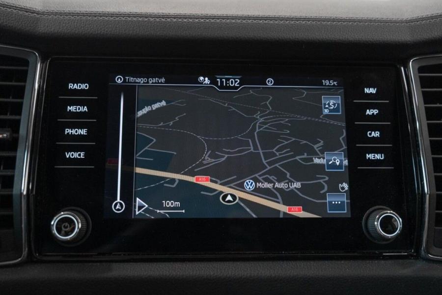 Black Skoda Kodiaq 2022 in Vilnius, with an engine capacity of 2.00 L and mileage of 144 thousand km for 25950 €, photo 17 on AUTOMOTO.COM.LV