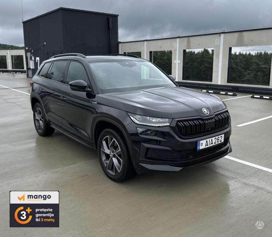 Black Skoda Kodiaq 2022 in Vilnius, with an engine capacity of 1.97 L and mileage of 63 thousand km for 32500 €, photo 1 on AUTOMOTO.COM.LV