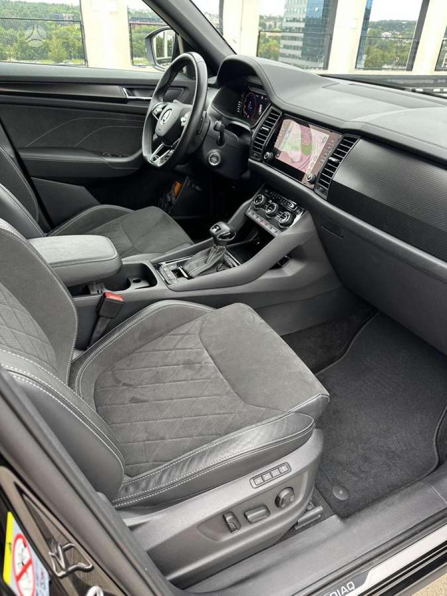 Black Skoda Kodiaq 2022 in Vilnius, with an engine capacity of 1.97 L and mileage of 63 thousand km for 32500 €, photo 11 on AUTOMOTO.COM.LV