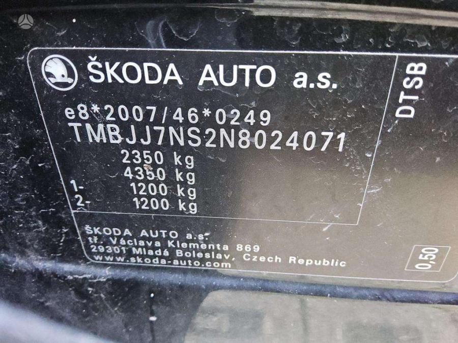 Черный Шкода Kodiaq 2022 в Вильнюс, объемом двигателя 1.97 л и пробегом 189 тыс. км за 22500 €, фото 10 на AUTOMOTO.COM.LV
