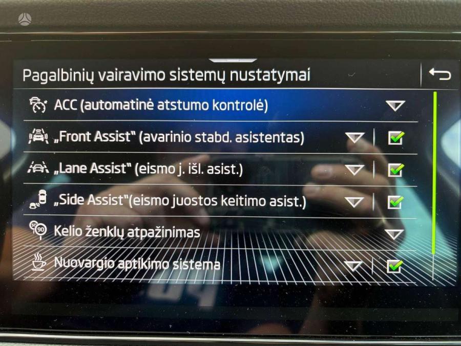 Black Skoda Kodiaq 2022 in Vilnius, with an engine capacity of 1.97 L and mileage of 163 thousand km for 26400 €, photo 26 on AUTOMOTO.COM.LV