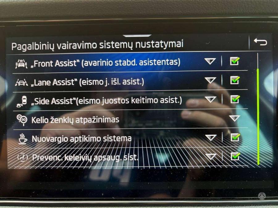 Black Skoda Kodiaq 2022 in Vilnius, with an engine capacity of 1.97 L and mileage of 163 thousand km for 26400 €, photo 27 on AUTOMOTO.COM.LV
