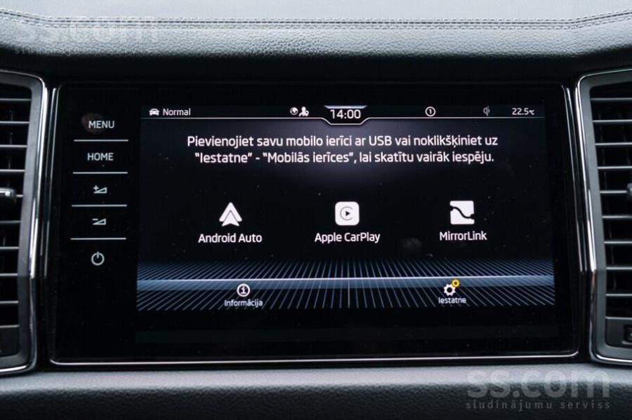 Black Skoda Kodiaq 2022 in Riga, with an engine capacity of 2.00 L and mileage of 147 thousand km for 24950 €, photo 14 on AUTOMOTO.COM.LV