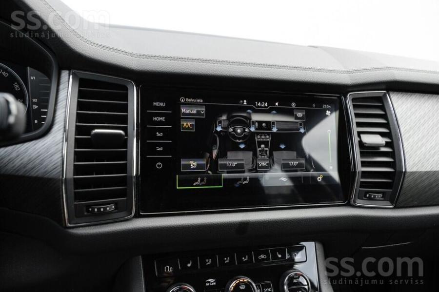 Black Skoda Kodiaq 2022 in Riga, with an engine capacity of 2.00 L and mileage of 145 thousand km for 26500 €, photo 27 on AUTOMOTO.COM.LV