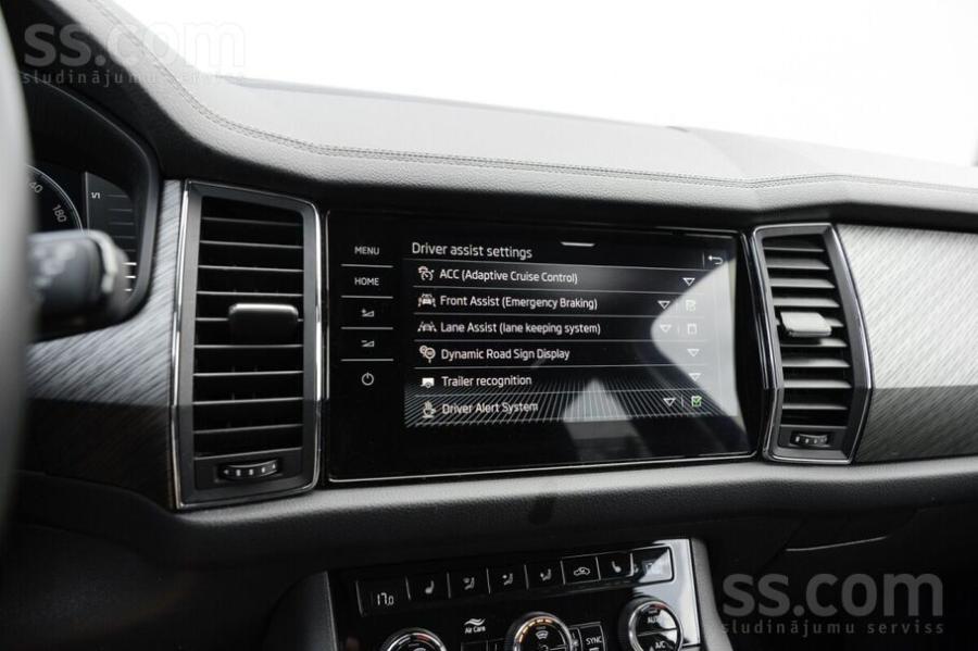 Black Skoda Kodiaq 2022 in Riga, with an engine capacity of 2.00 L and mileage of 145 thousand km for 26500 €, photo 32 on AUTOMOTO.COM.LV