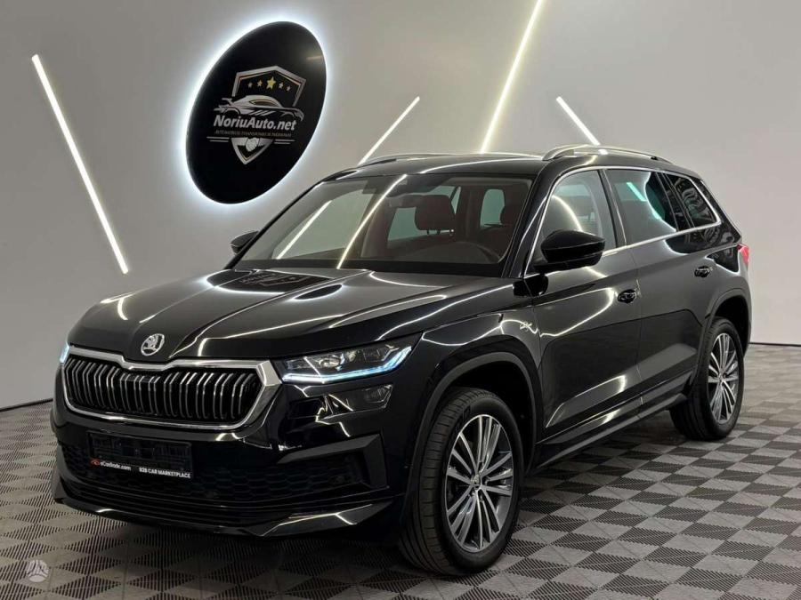 Black Skoda Kodiaq 2022 in Marijampole, with an engine capacity of 1.97 L and mileage of 139 thousand km for 28999 €, photo 7 on AUTOMOTO.COM.LV
