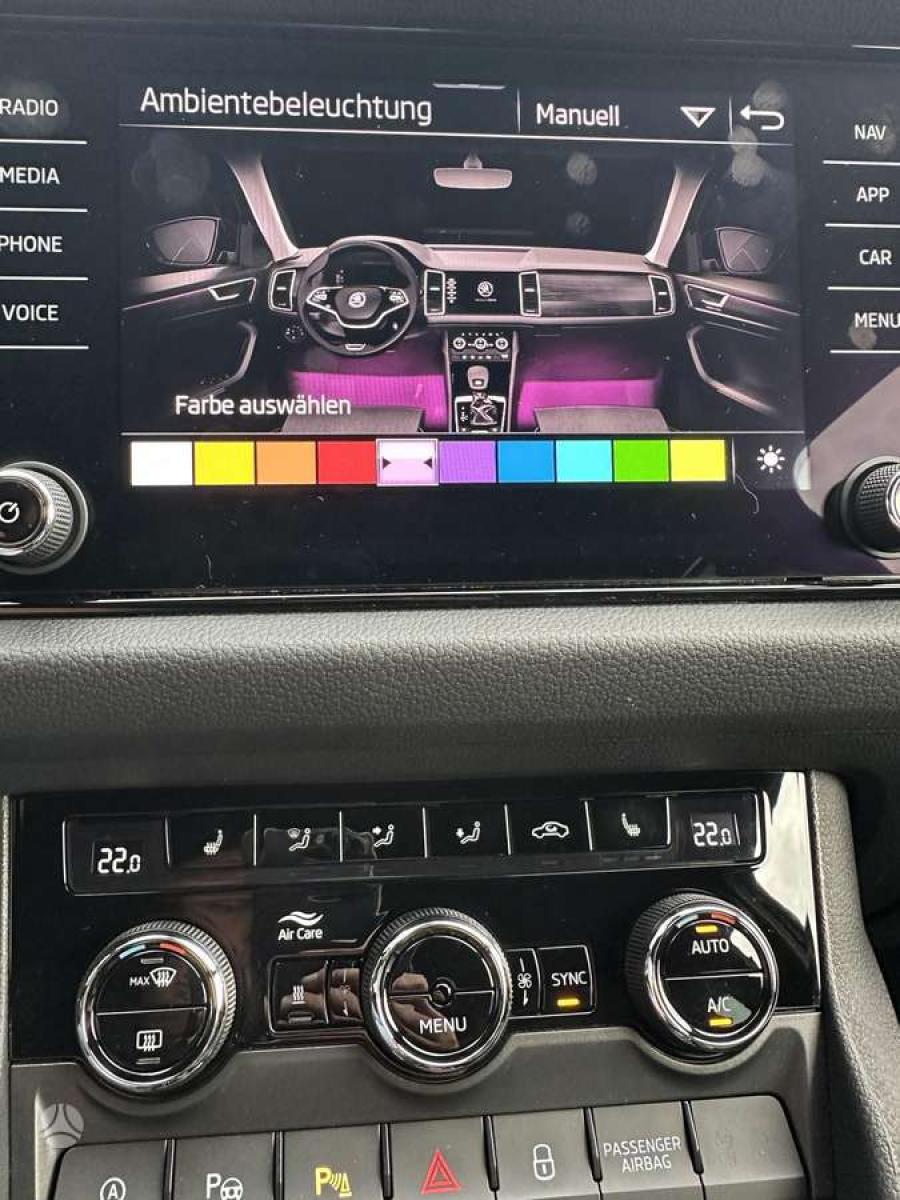 Черный Шкода Kodiaq 2022 в Клайпеда, объемом двигателя 1.97 л и пробегом 65 тыс. км за 33800 €, фото 22 на AUTOMOTO.COM.LV