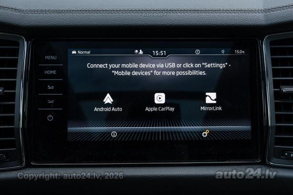Black Skoda Kodiaq 2023 in Riga, with an engine capacity of 2.00 L and mileage of 145 thousand km for 38635 €, photo 10 on AUTOMOTO.COM.LV